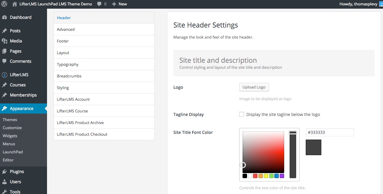 LaunchPad Theme Settings: Overview - LifterLMS