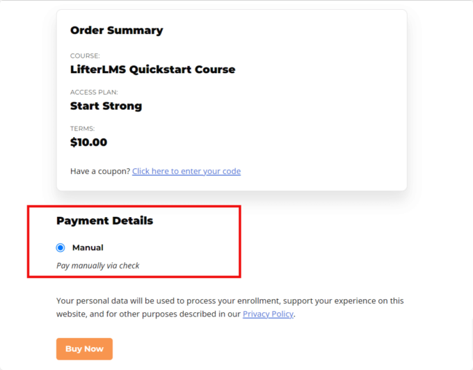 Using the LifterLMS Manual Payment Gateway - LifterLMS