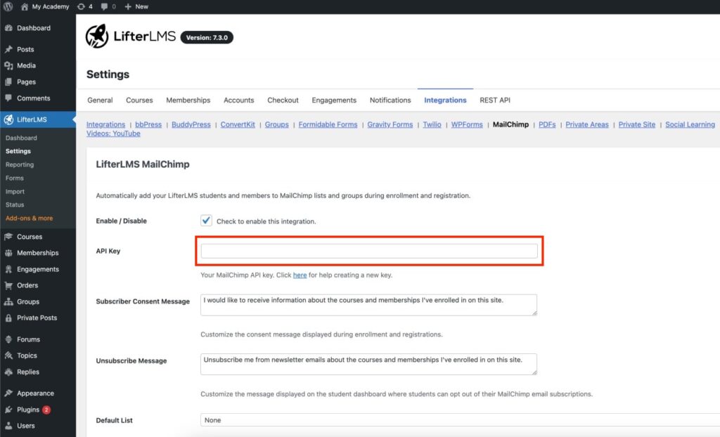 Getting Started with LifterLMS Mailchimp - LifterLMS