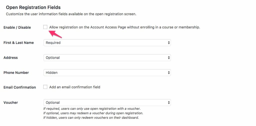 Open Registration - LifterLMS