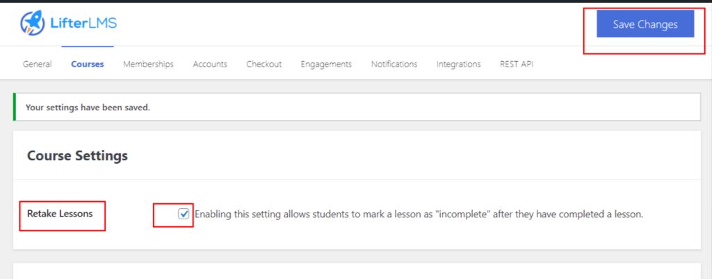 How can students retake lessons? - LifterLMS