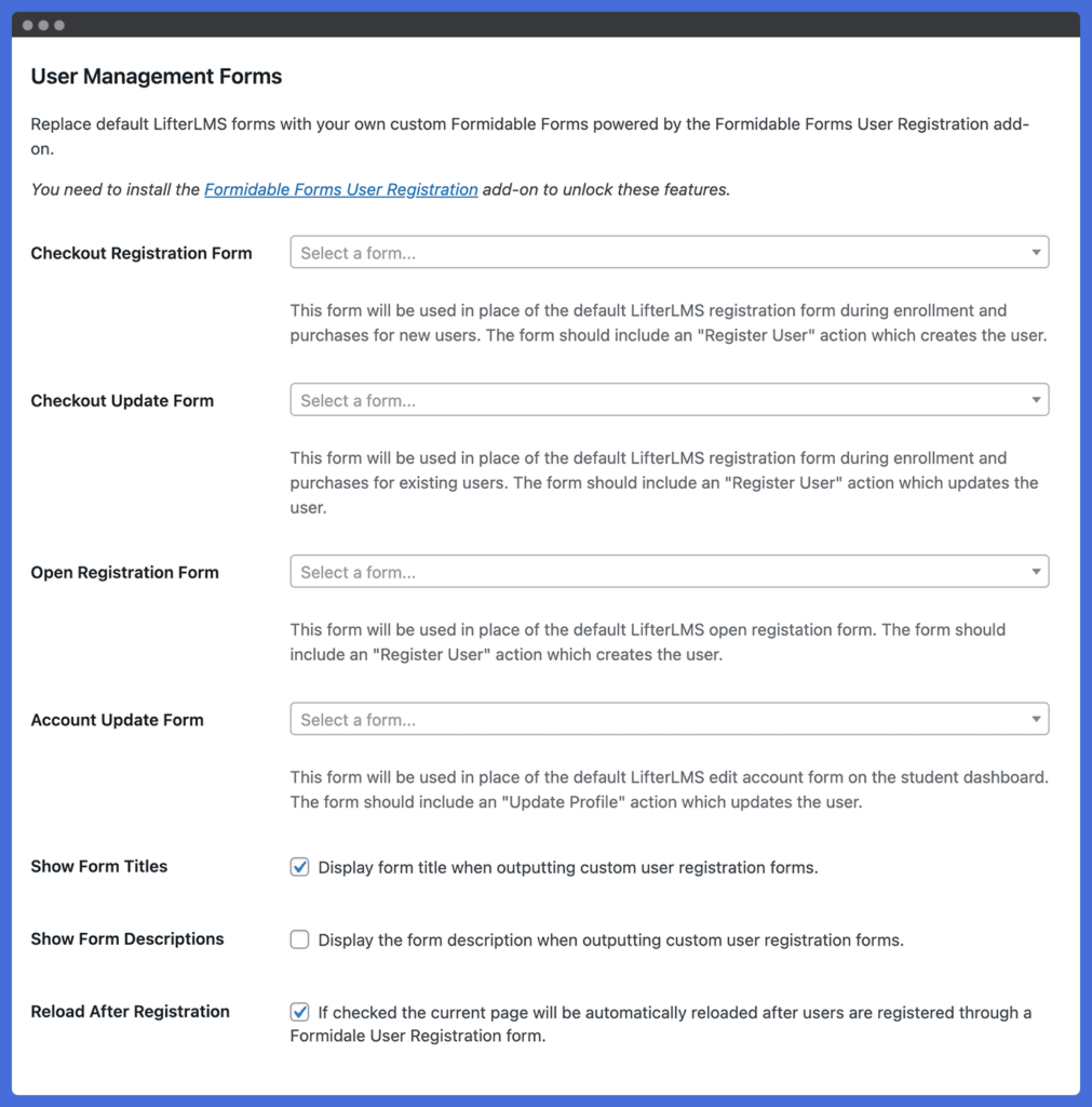 Formidable Forms Add-On - LifterLMS - Buy Online