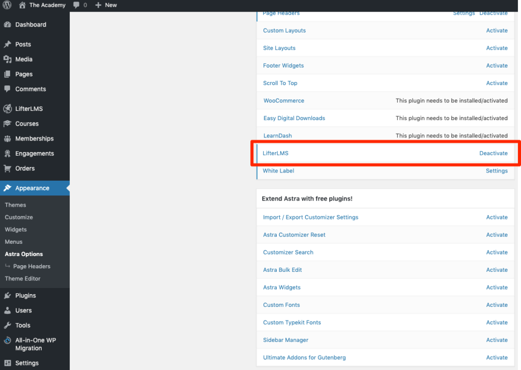 LifterLMS and Astra Theme Getting Started Guide - LifterLMS