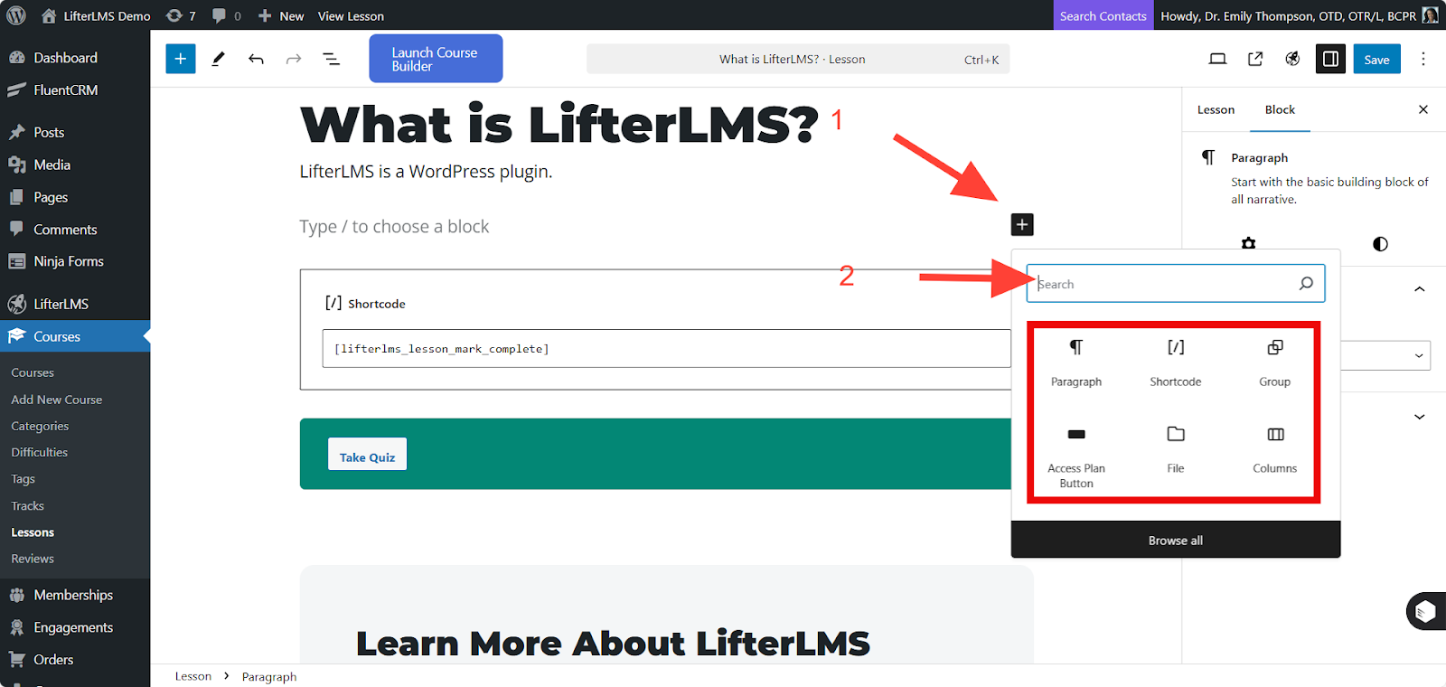 How do I add content to a lesson? - LifterLMS