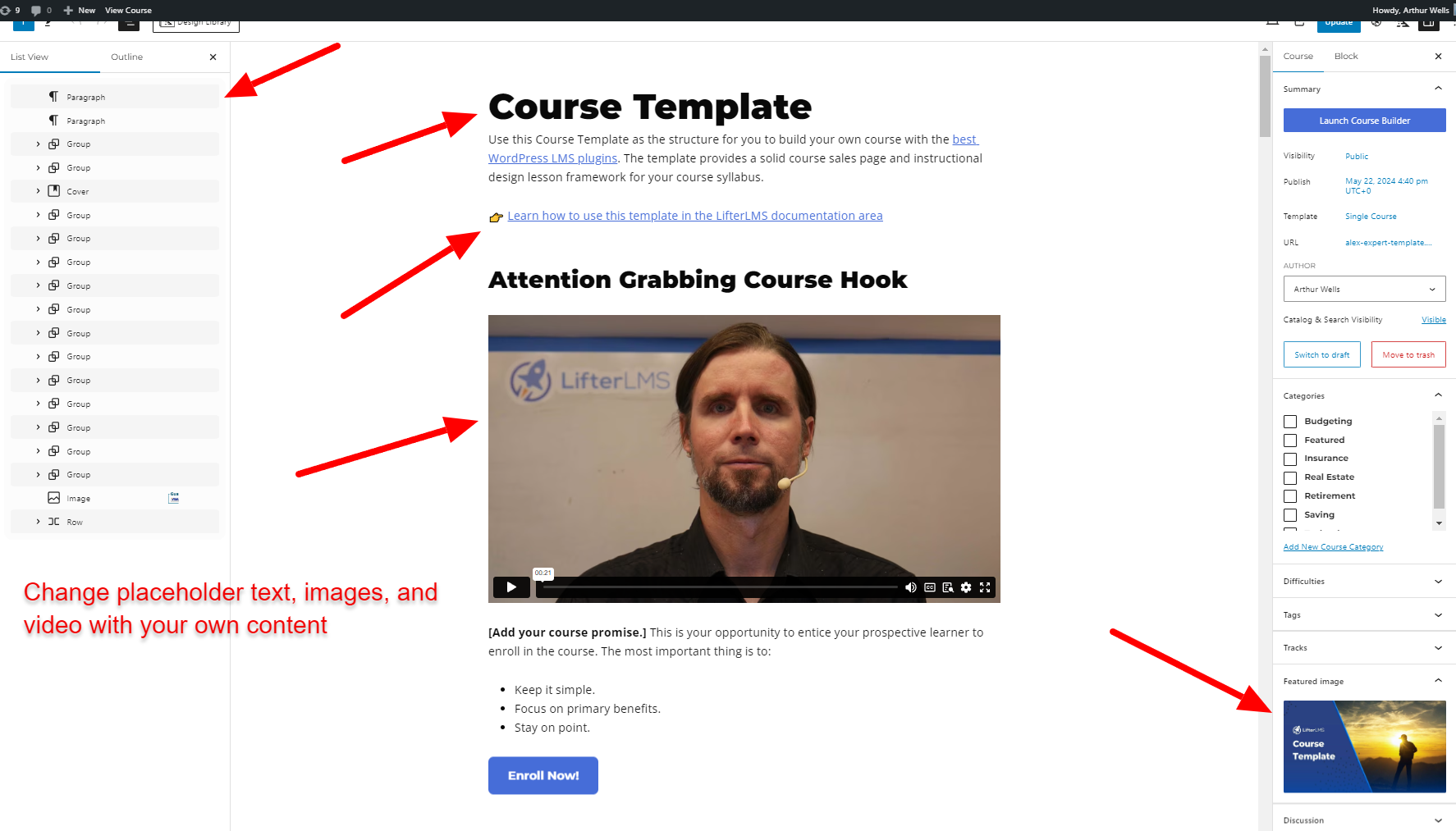 Getting Started with the Course Template - LifterLMS