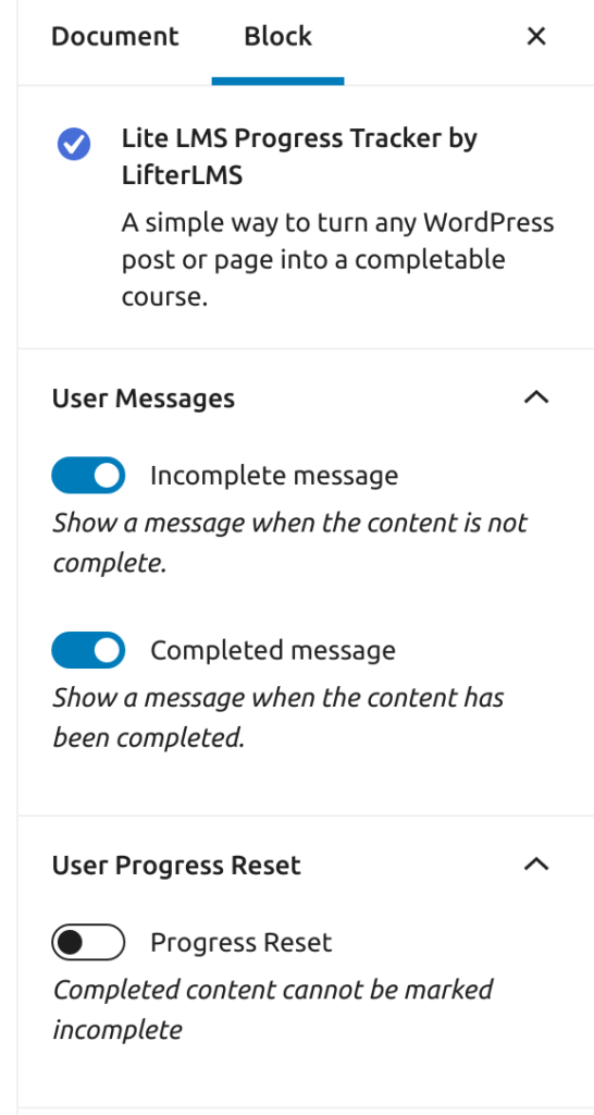 Lite LMS Progress Tracker - LifterLMS
