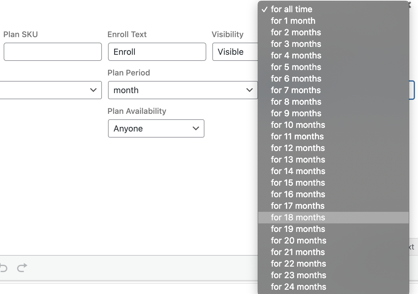 Access Plan Options - LifterLMS