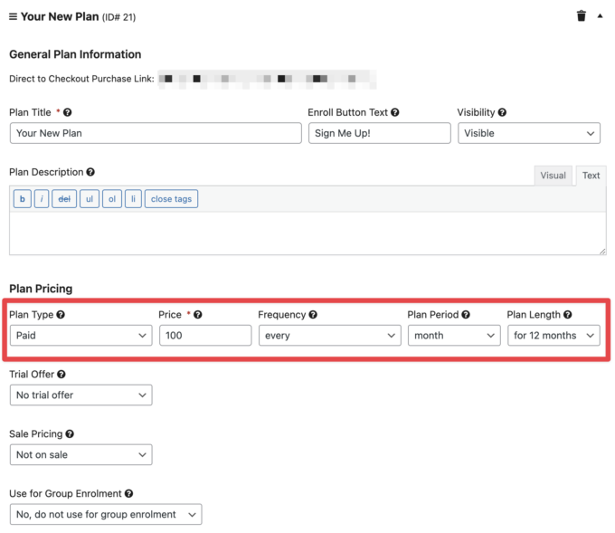 Access Plan Options - LifterLMS