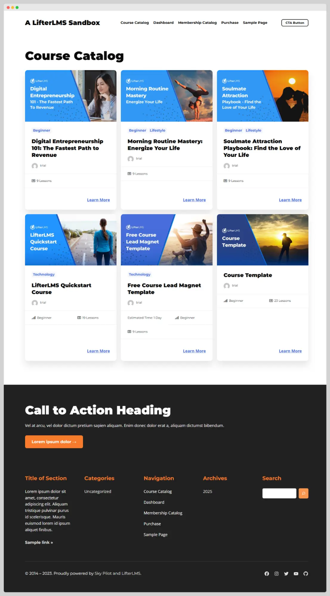 Sky Pilot Theme Getting Started Walkthrough - LifterLMS