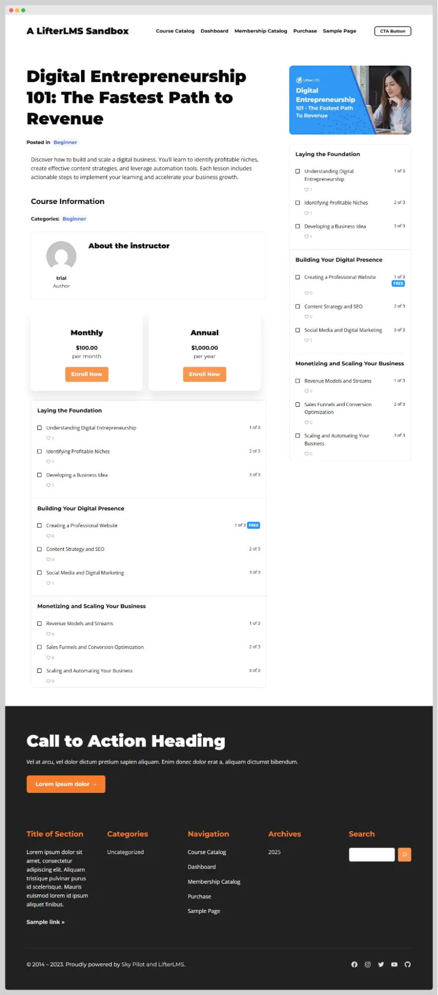 Sky Pilot Theme Getting Started Walkthrough - LifterLMS