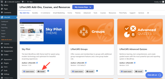 How to Install and Activate Sky Pilot - LifterLMS